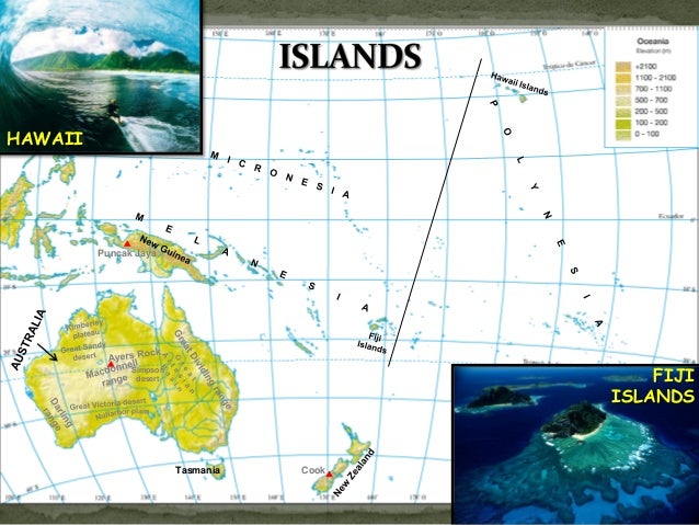 Oceania & Antarctica physical map
