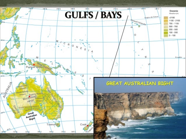 Oceania & Antarctica physical map