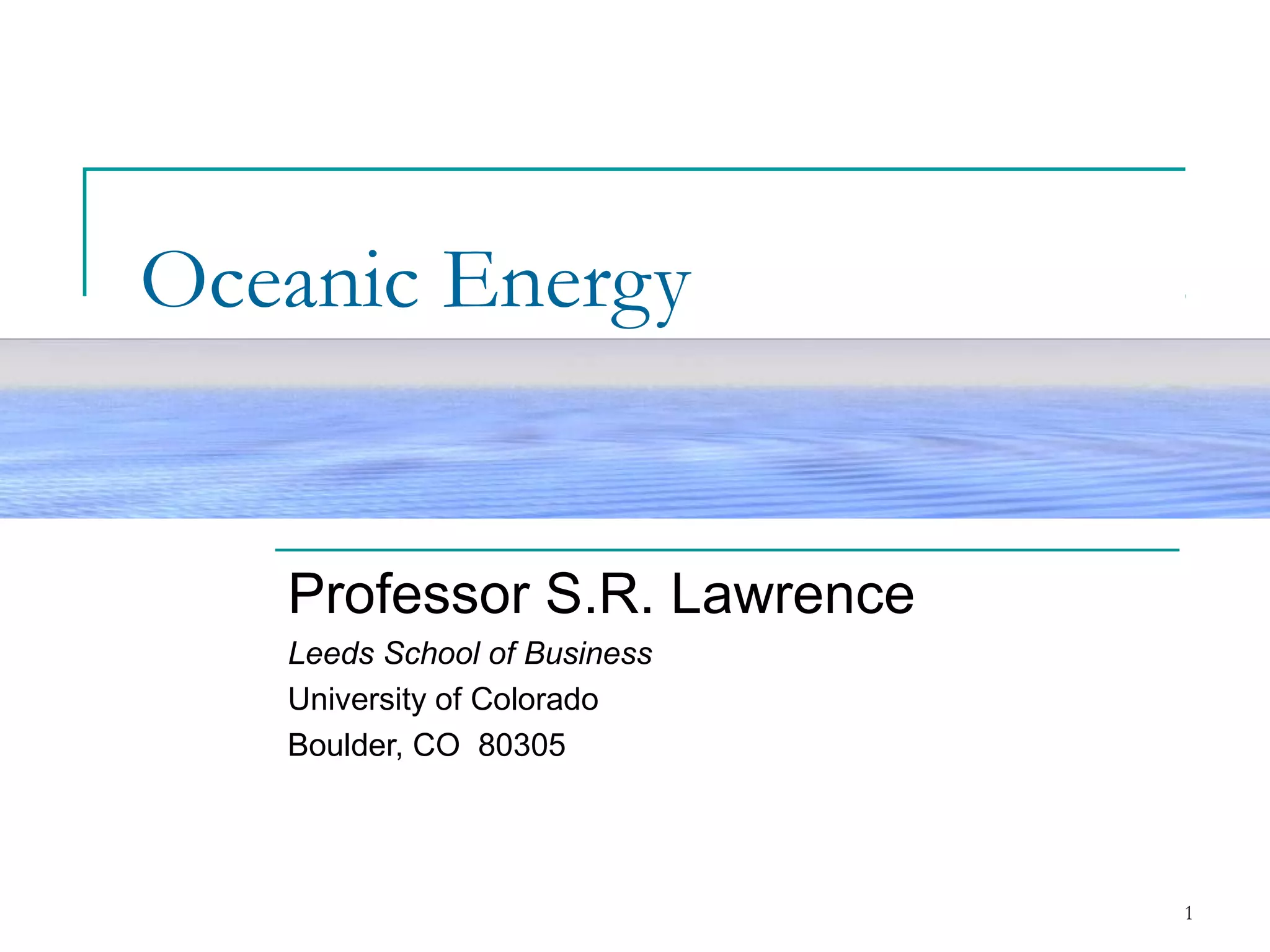 Oceanic energy | PPT