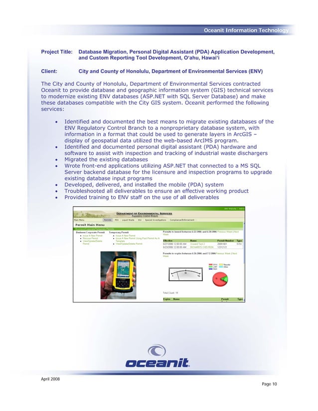 Oceanit It Projects 2008 | PPT