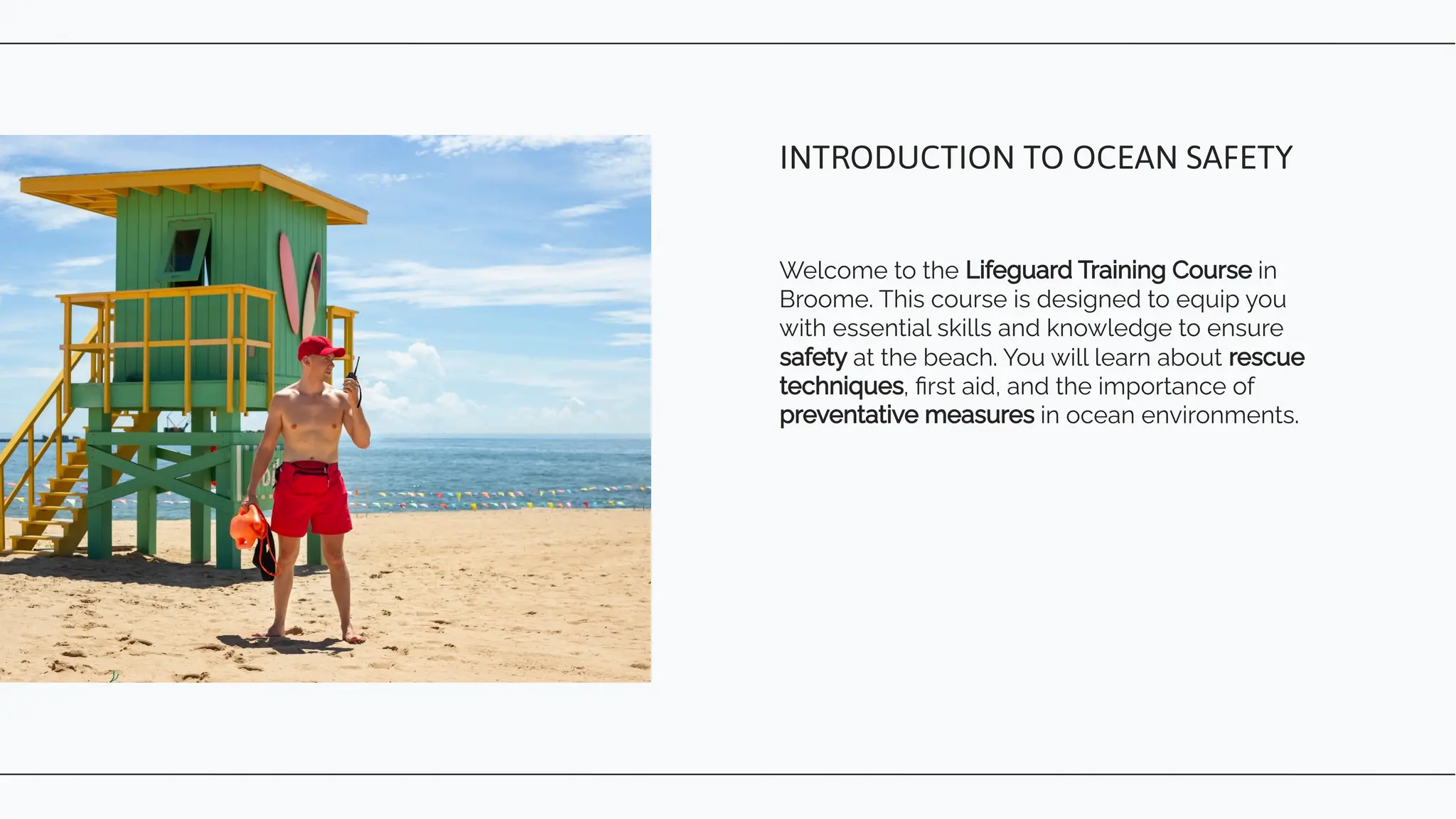 Ocean Lifeguard Training, Course Broome. | PDF