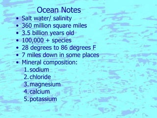 Ocean notes: a comprehensive study on different ocean zones including ...