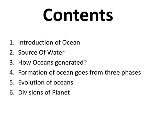 Origin Of Ocean Basins | PPTX
