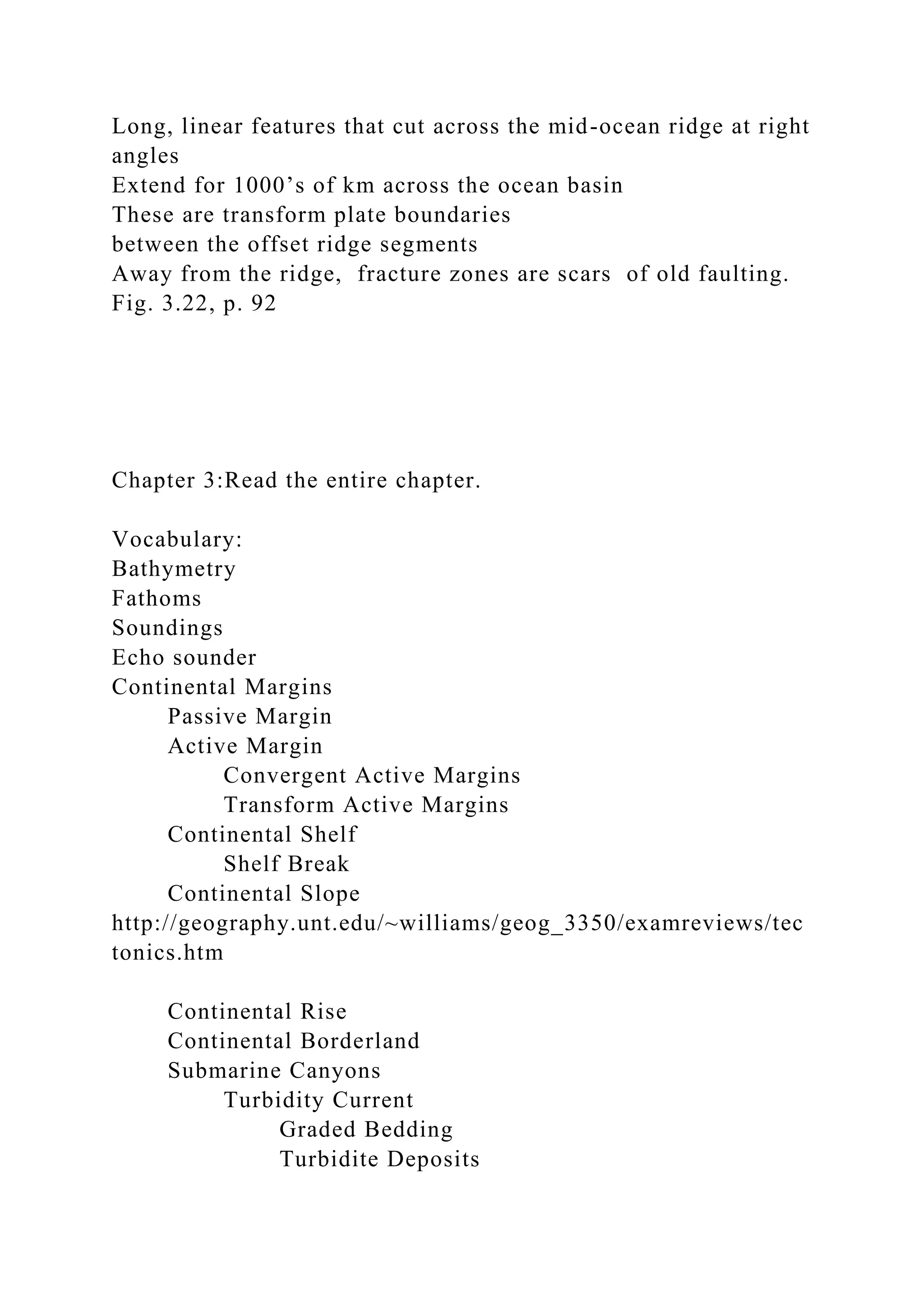 Oceanography 100 Reading and Homework Assignments – Chapter 1(Se.docx