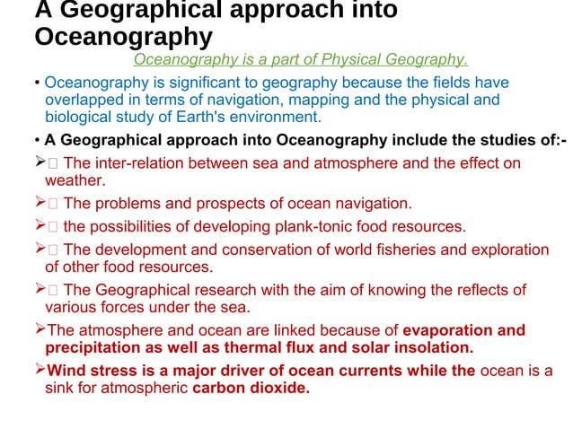 Definition of Oceanography | PPT