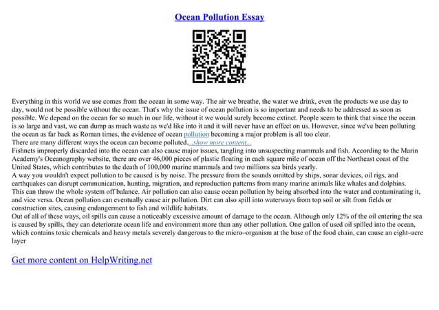 Ocean Pollution Essay | PPT