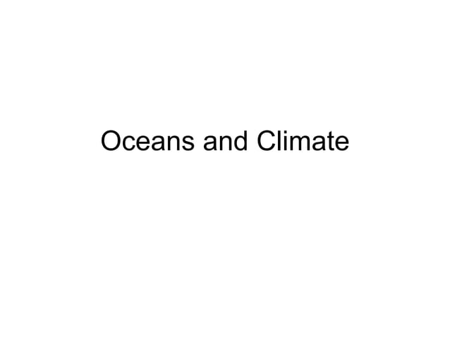 Oceans And Climate | PPT