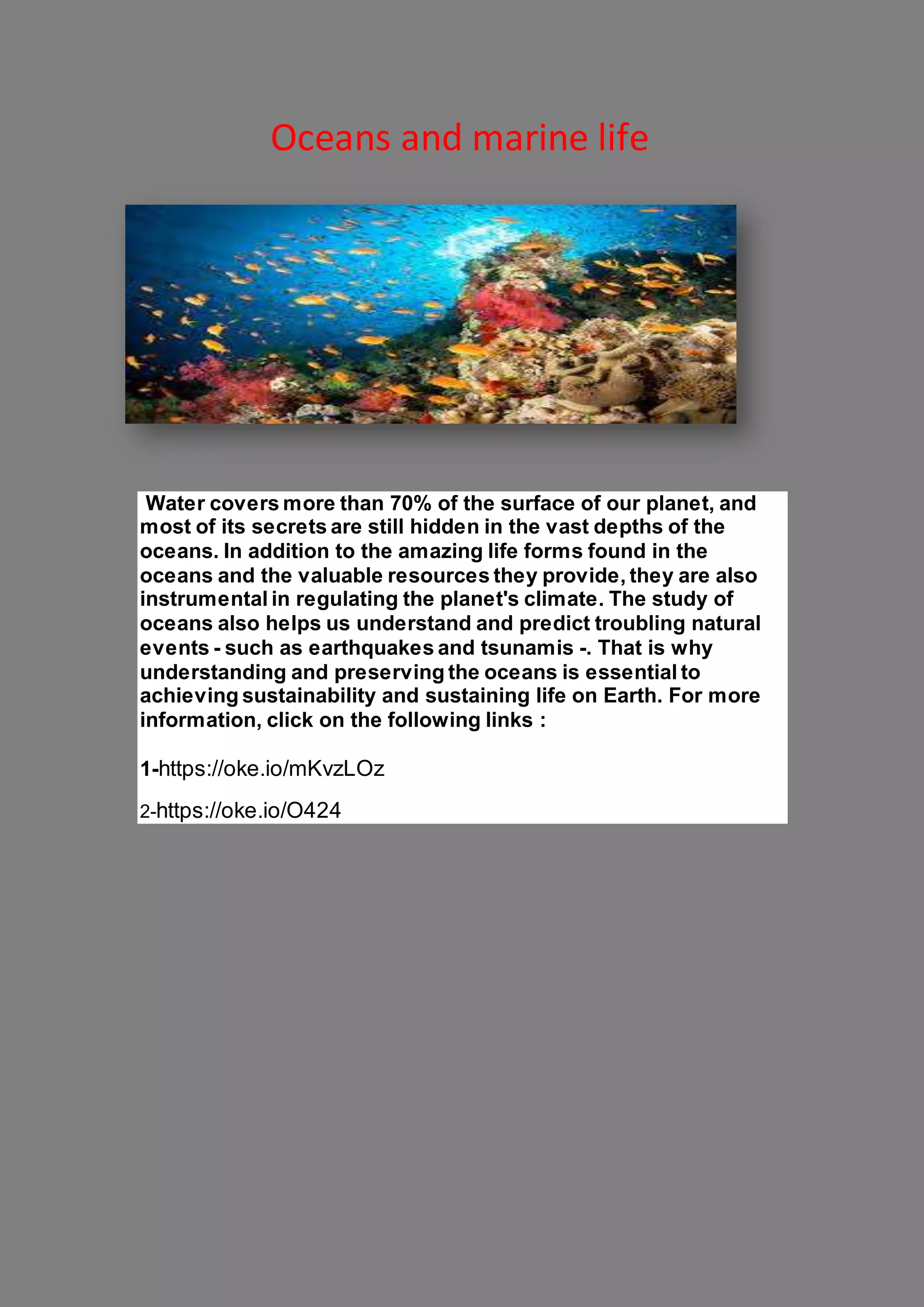 Oceans and marine life | DOCX