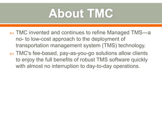 Ocean spray managed tms | PPTX | Logistics and Transportation Industry ...