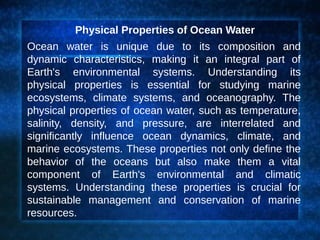 Ocean Temperature: Characteristics, Controls, and Vertical Structure | PPTX