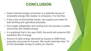 Ocean Thermal Energy Conversion | PPTX