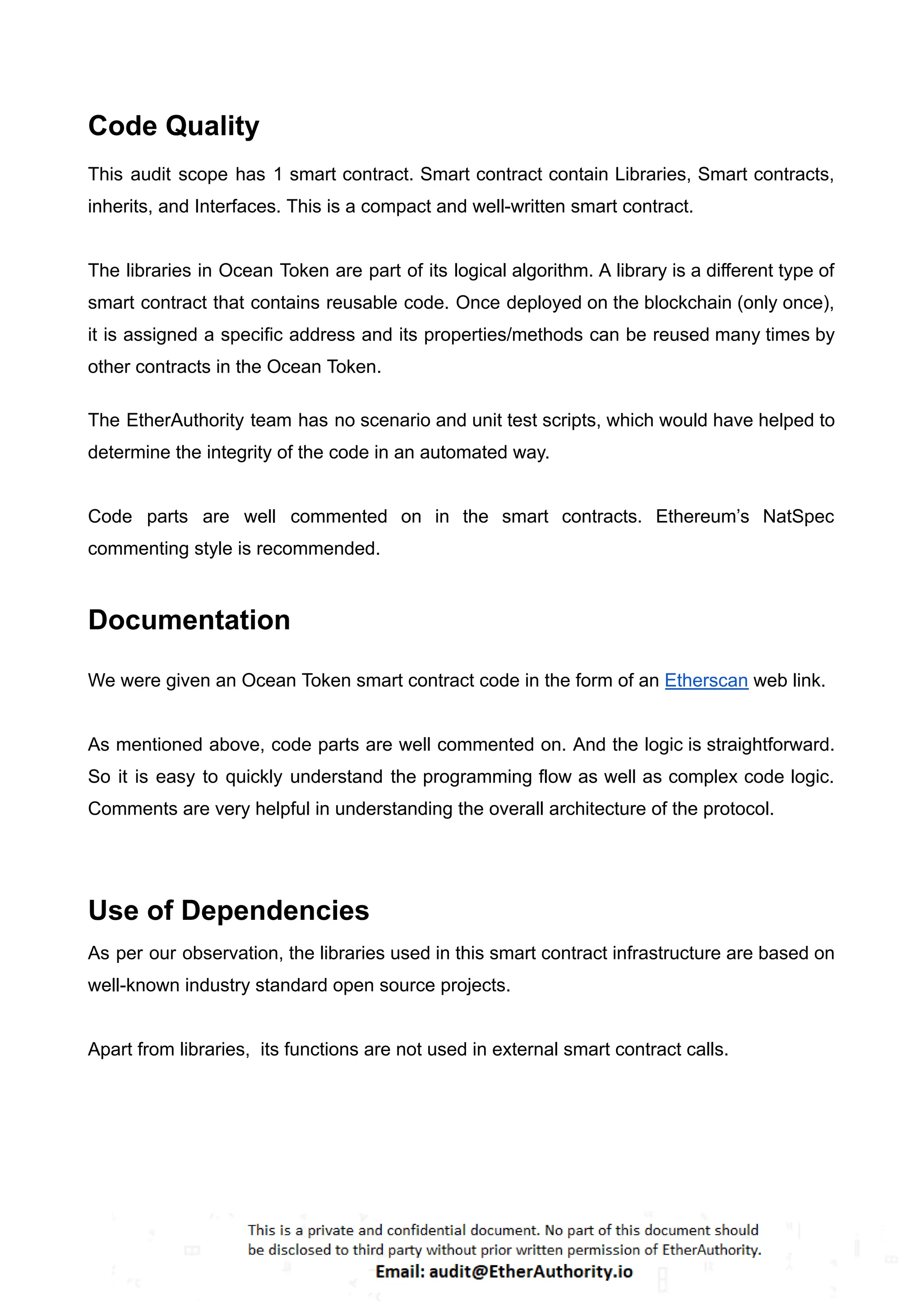 Ocean Token – Smart Contract Security Audit Report by EtherAuthority | PDF