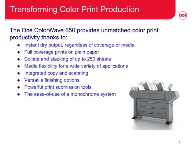 Oce ColorWave 650 product overview slide show | PPT
