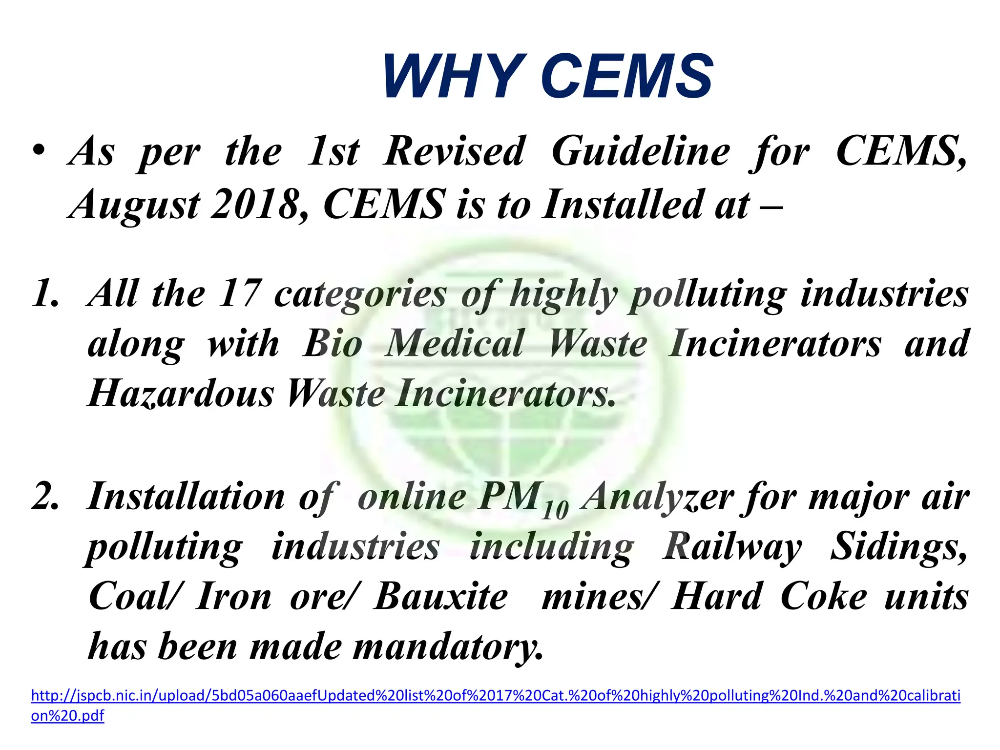 ONLINE CONTINUOUS EFFLUENT MONITORING SYSTEM - CENTRAL POLLUTION ...