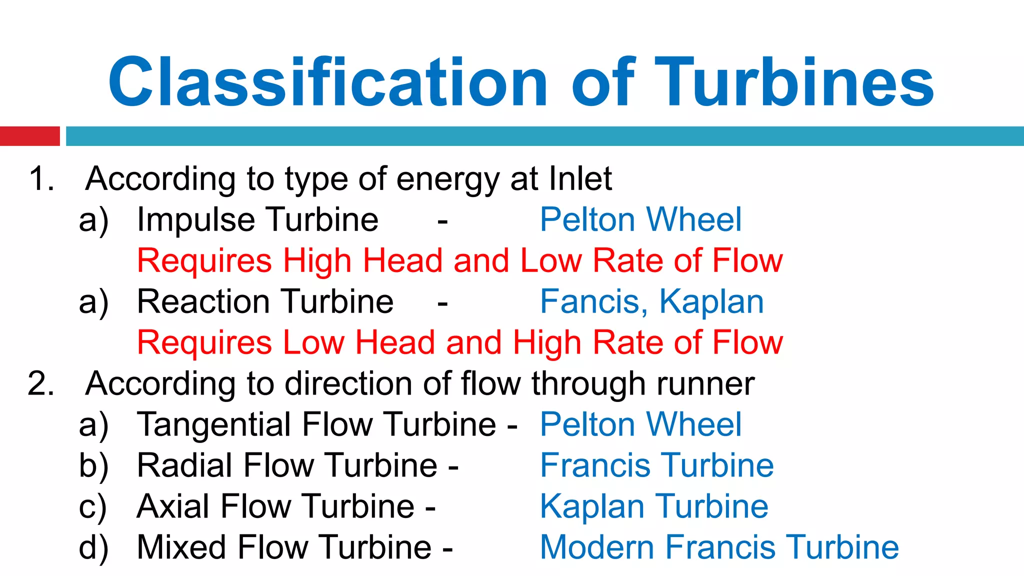 Hydraulic Turbines | PPTX