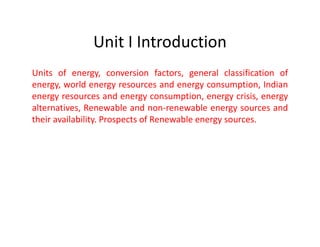 OCH353 - ENERGY TECHNOLOGY NOTES - UNIT I | PDF