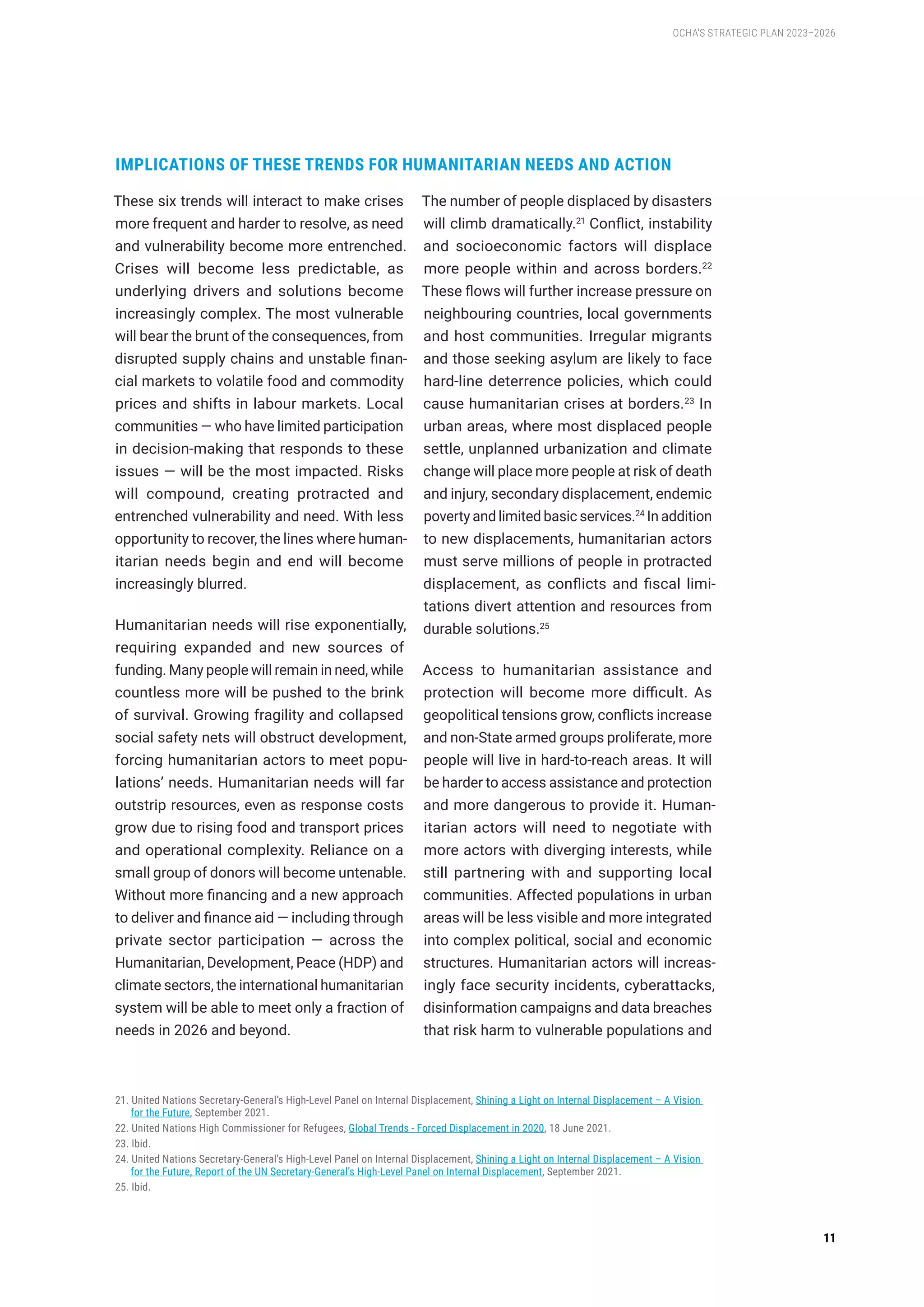 Transforming Humanitarian Coordination - OCHA Strategic Plan 2023-2026 ...