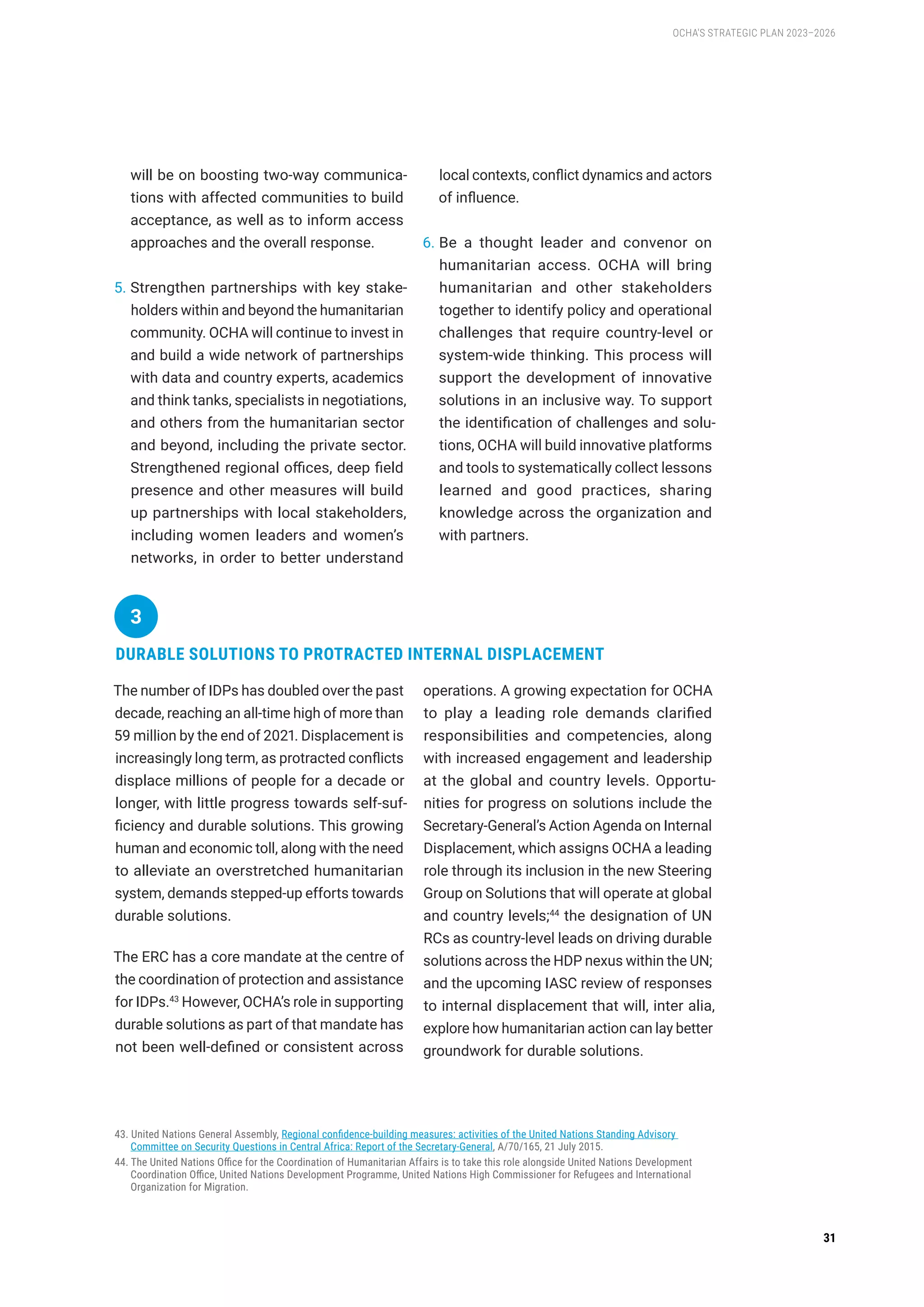 Transforming Humanitarian Coordination - OCHA Strategic Plan 2023-2026 ...