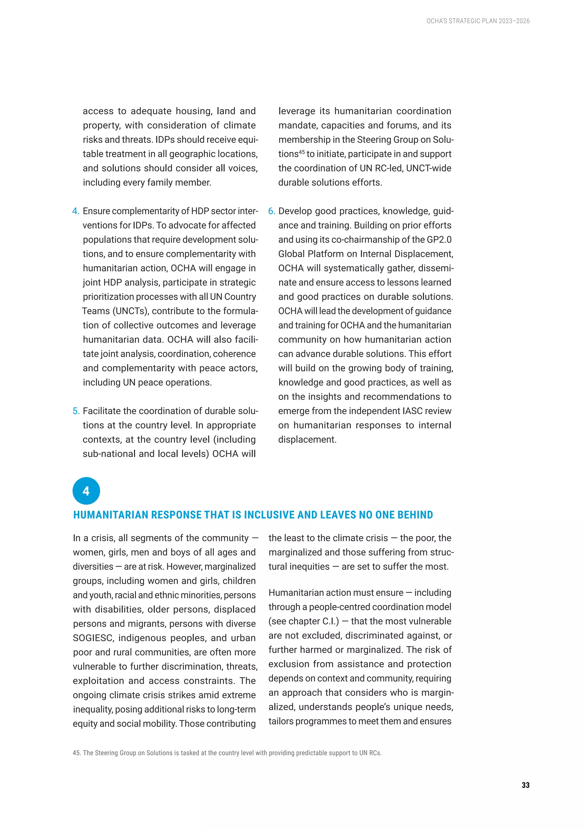 Transforming Humanitarian Coordination - OCHA Strategic Plan 2023-2026. | PDF
