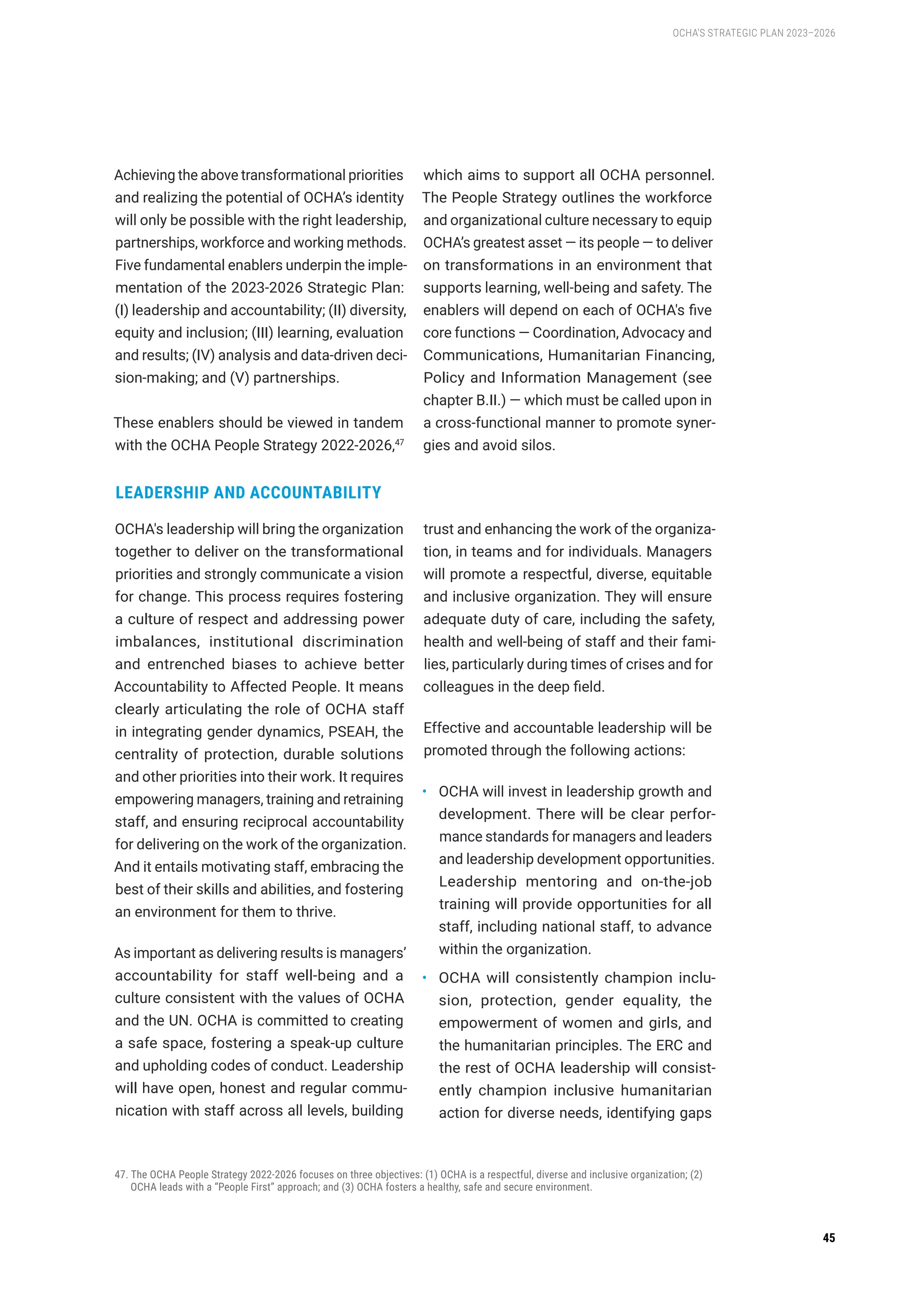 Transforming Humanitarian Coordination - OCHA Strategic Plan 2023-2026 ...