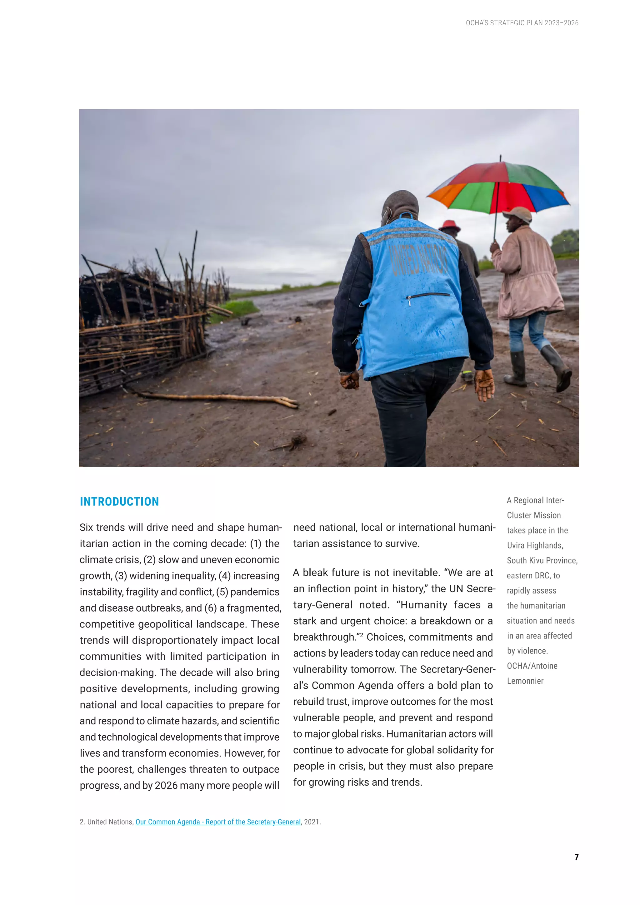 Transforming Humanitarian Coordination - OCHA Strategic Plan 2023-2026 ...