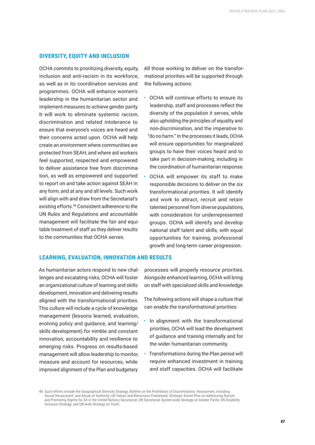 Transforming Humanitarian Coordination - OCHA Strategic Plan 2023-2026 ...