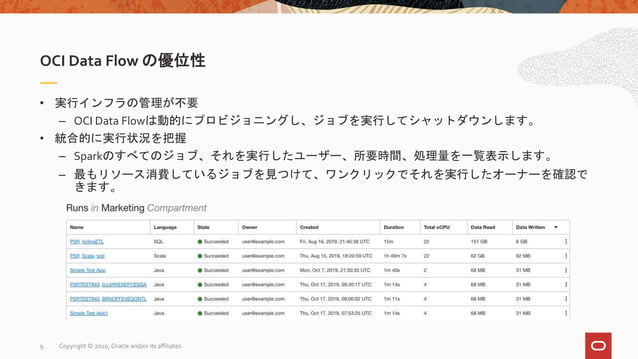 OCI Data Flow Overview 2020年3月版 | PPTX
