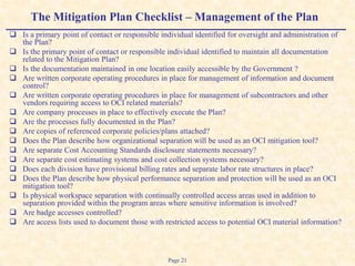 A PRACTICAL GUIDE TO ORGANIZATIONAL CONFLICT OF INTEREST FAR SUBPART 9. ...