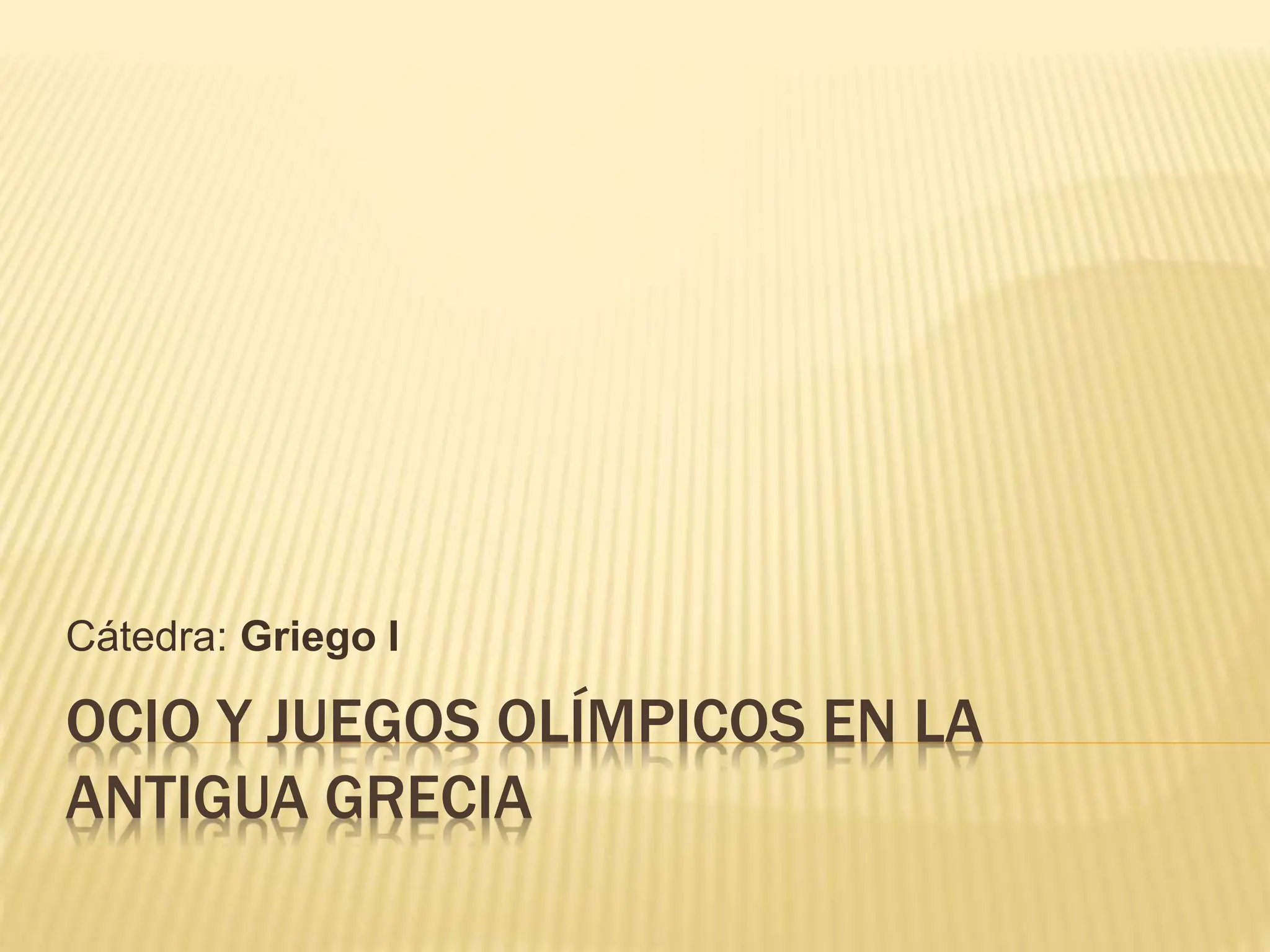 Ocio y juegos Olímpicos en la Antigua Grecia.pptx | Olympic Sports | Sports