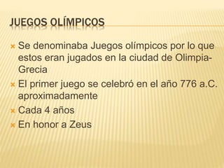 Ocio y juegos Olímpicos en la Antigua Grecia.pptx | Olympic Sports | Sports