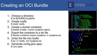 runC – Open Container Initiative | PPTX | Operating Systems | Computer Software and Applications