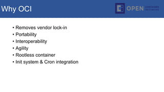 runC – Open Container Initiative | PPTX | Operating Systems | Computer Software and Applications