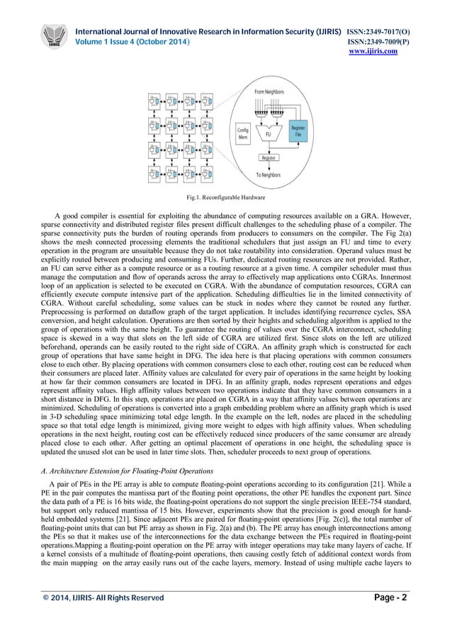 Coarse Grain Reconfigurable Floating Point Unit | PDF