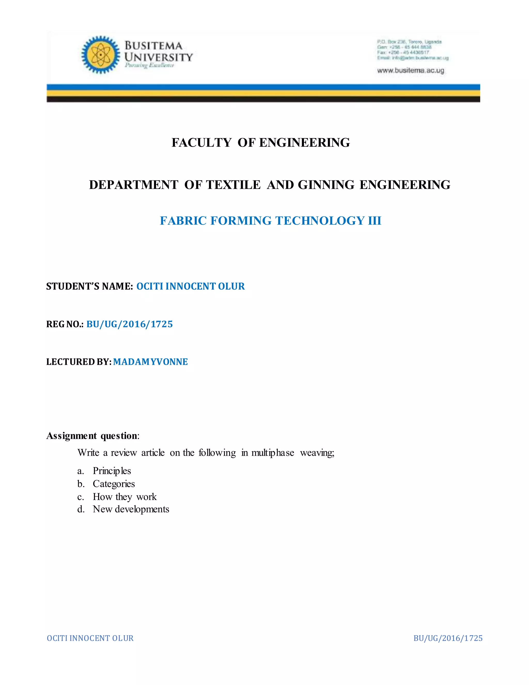 MULTIPHASE WEAVING MACHINES | DOCX