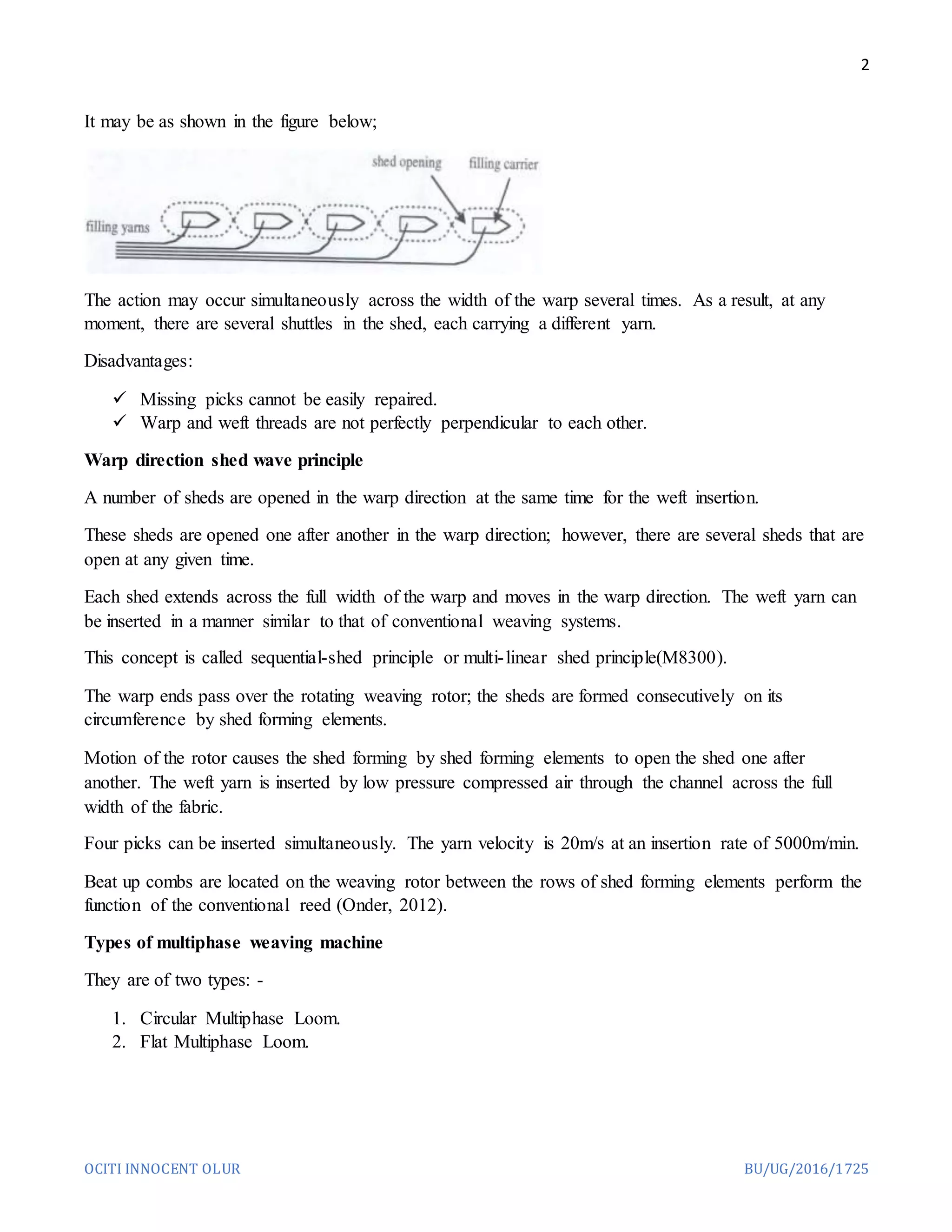 MULTIPHASE WEAVING MACHINES | DOCX