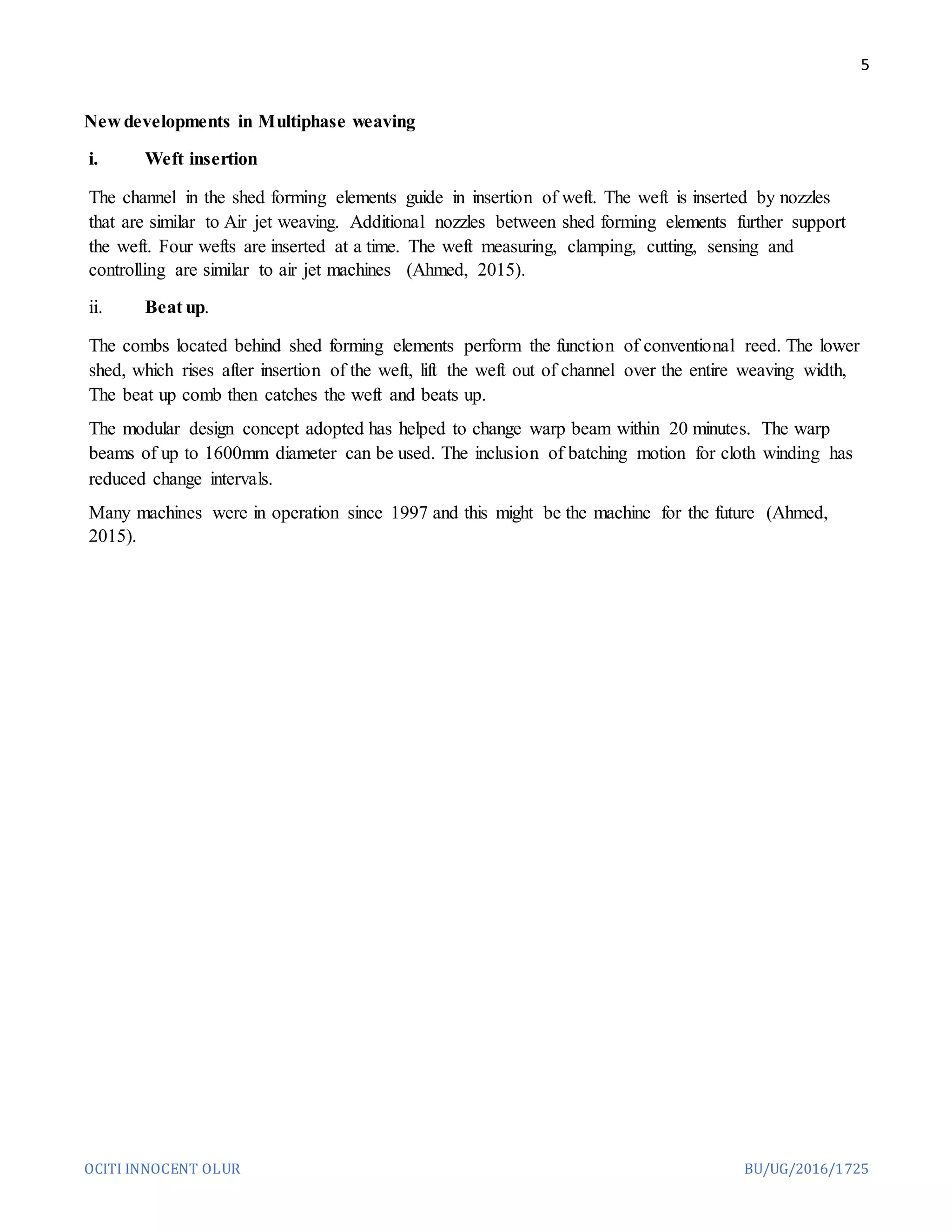 MULTIPHASE WEAVING MACHINES | DOCX