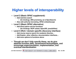Ockerbloom, "Opening the ILS for Discovery" | PPT