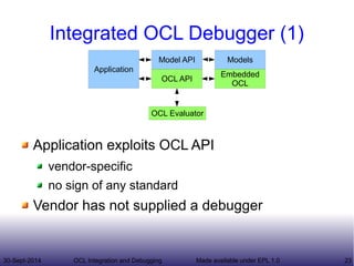 Embedded OCL Integration and Debugging | PPT