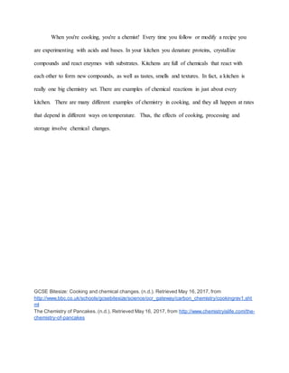 Chemistry of cooking | PDF