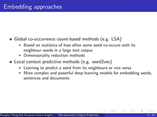 Non-parametric Subject Prediction | PDF