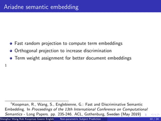 Non-parametric Subject Prediction | PDF