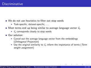 Non-parametric Subject Prediction | PDF