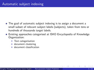 Non-parametric Subject Prediction | PDF