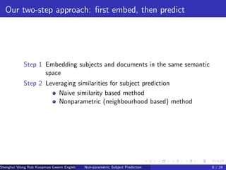 Non-parametric Subject Prediction | PDF
