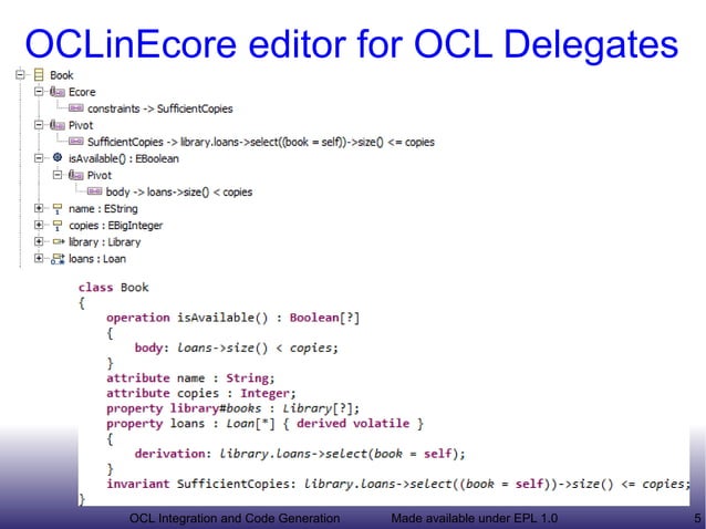 OCL Integration and Code Generation | ODP | Programming Languages | Computing