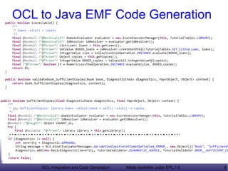 OCL Integration and Code Generation | ODP | Programming Languages | Computing