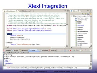 OCL Integration and Code Generation | ODP | Programming Languages | Computing