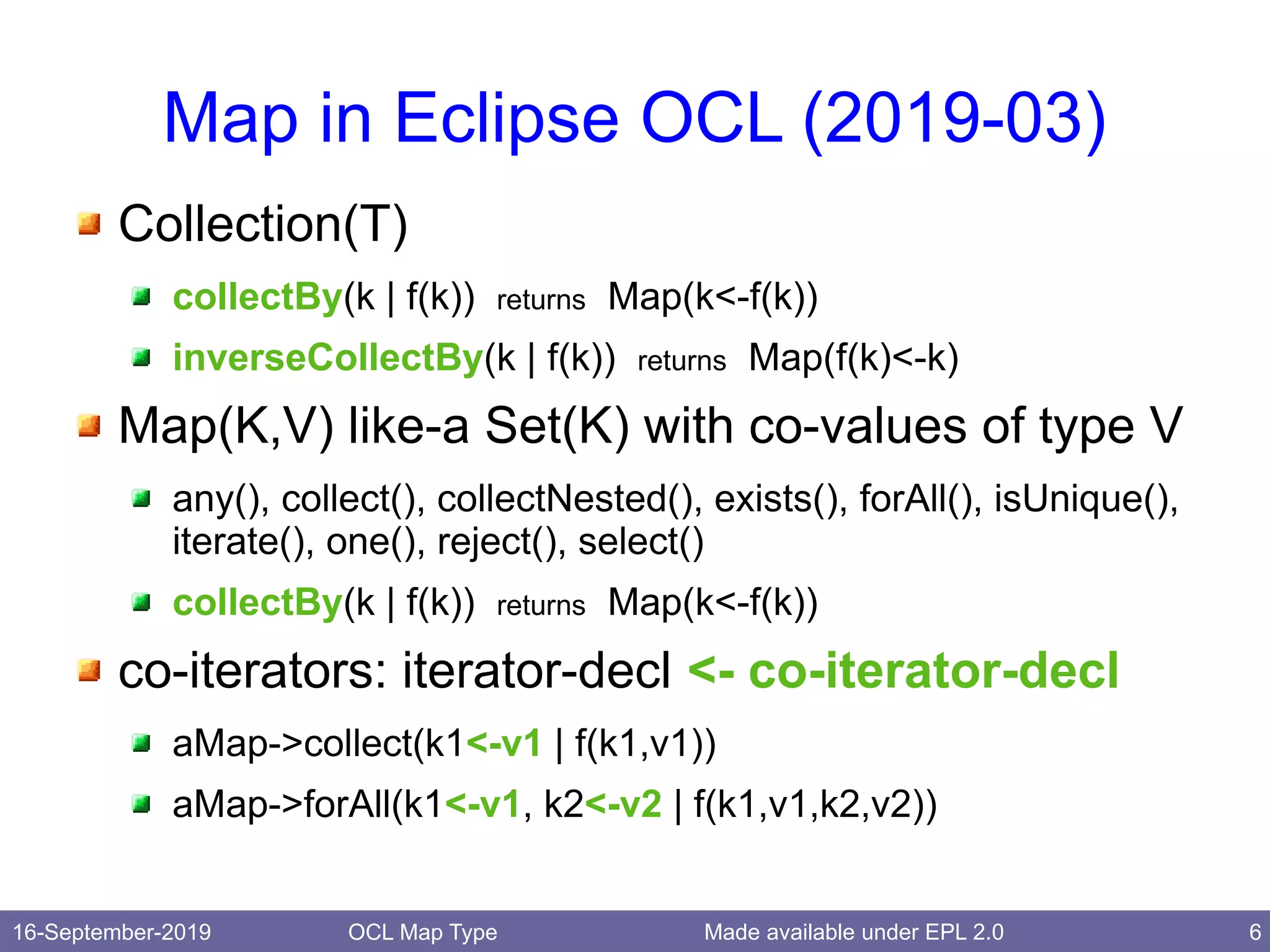 An OCL Map Type | PPT