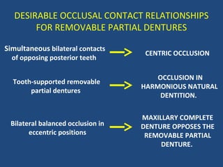 Oclusion in removable partial denture | PPT
