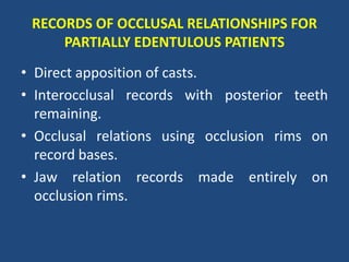 Oclusionin removable partial denture | PPTX